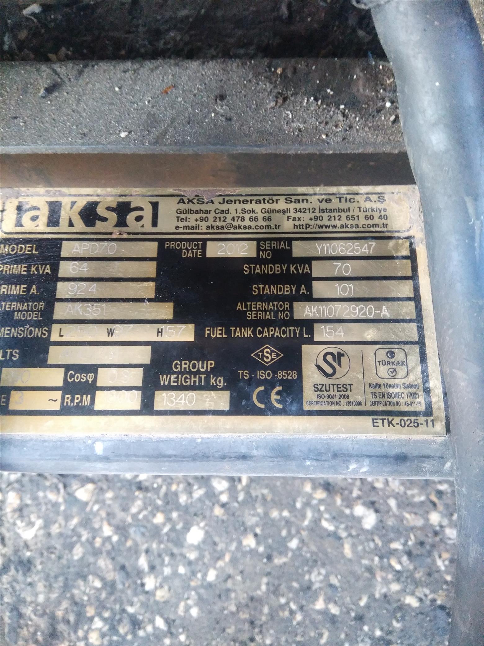 Aksa Power Generation | Second Hand Sales and Purchase